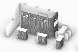 Cardboard booth for healthcare company. Quantificare at AAD