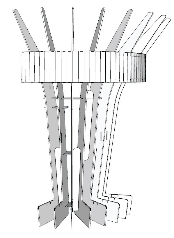 Cardboard trade show booth at CES. Eco design for Flint Batteries