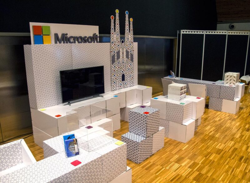 Diseño de stand de Microsoft en el congreso NIPS 2016.