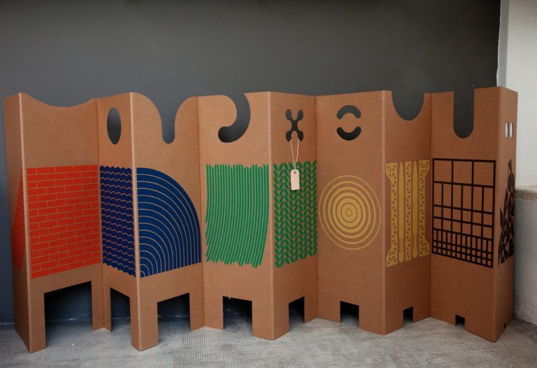 Biombo plegable de cartón | Soluciones para separar ambientes Cartonlab