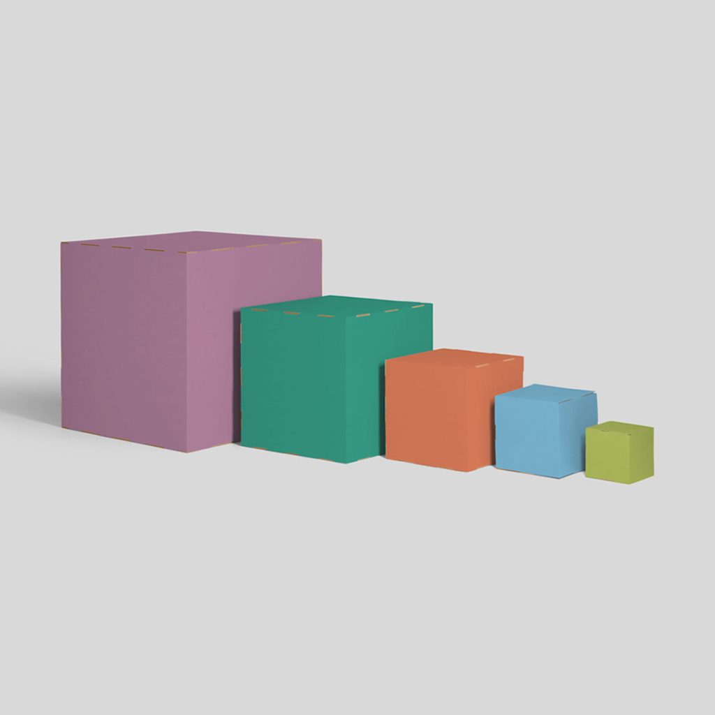 Cubos de cartón personalizados para campañas y eventos