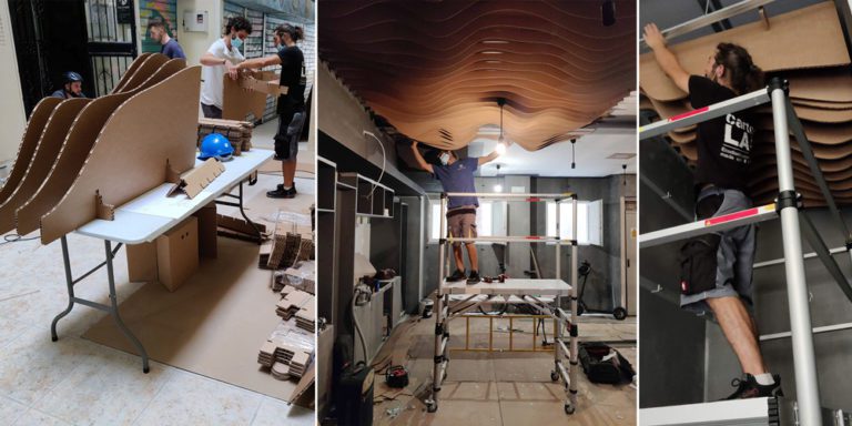 Techo paramétrico de cartón para hotel boutique Nalu - Cartonlab