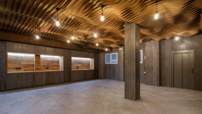 Techo paramétrico de cartón para hotel boutique Nalu - Cartonlab