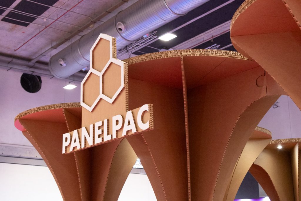 Stand de cartón nido de abeja para Panelpac en la feria C!Print - Cartonlab